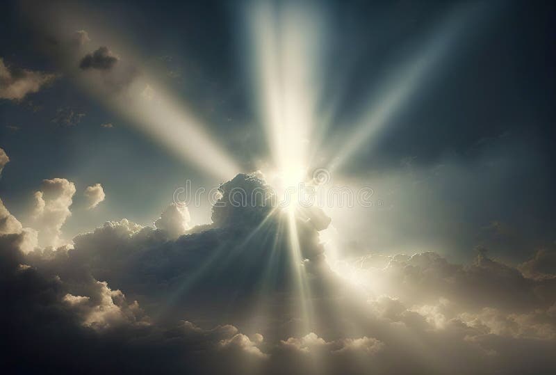 Majestic Cloudscape with Bright Sun Rays. Gorgeous Clouds Backdrop ...