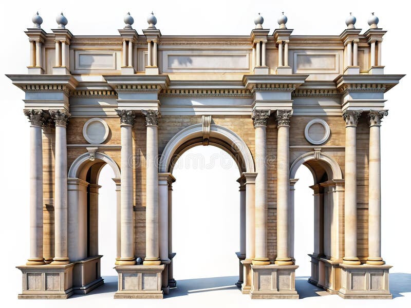 Majestic Column Arches Stunning Aerial Perspective of Classical ...