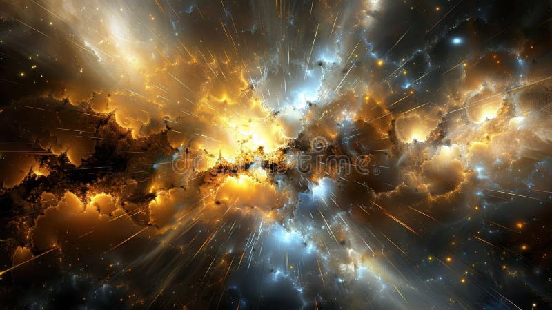 Majestic Cosmic Explosion: Brilliant Galactic Core in Space Stock Image ...