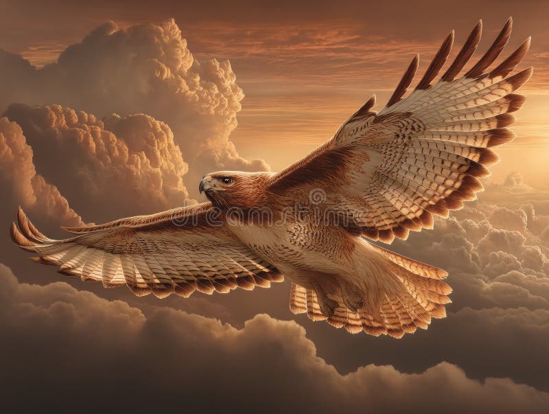 A Majestic Depiction of a Saudi Falcon in Flight Stock Photo - Image of ...