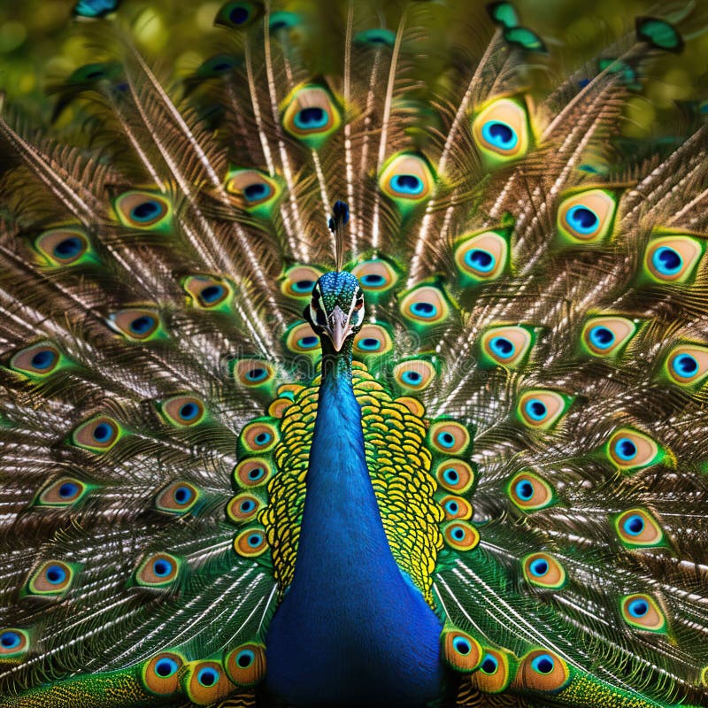 Majestic Display of the Indian Peafowls Tail Feathers Stock ...