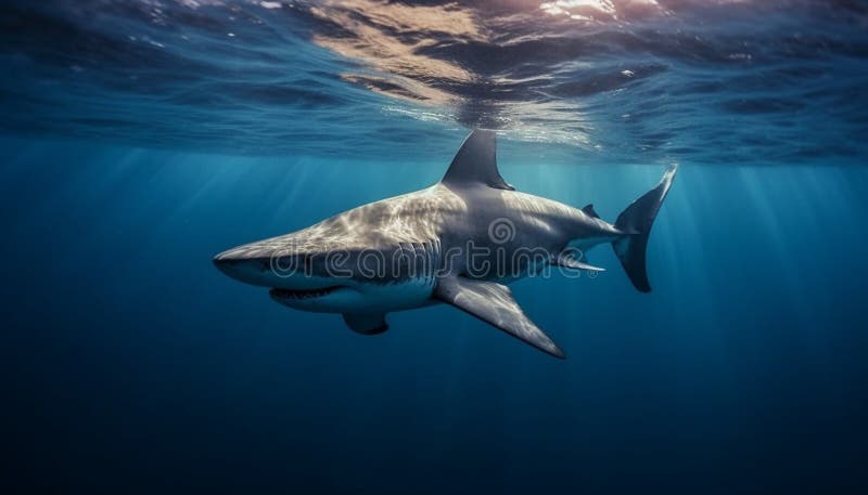 Majestic Dolphin Swimming in Deep Blue Sea, a Breathtaking Sight ...