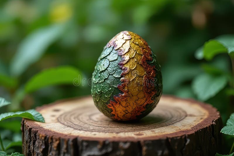 Majestic Dragon Egg in a Mysterious Setting Stock Illustration ...