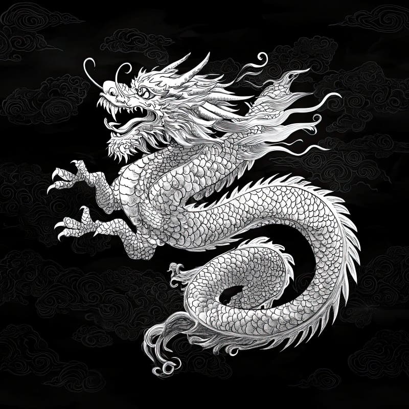 A Majestic Dragon Illustration Symbolizing Strength and Wisdom Stock ...