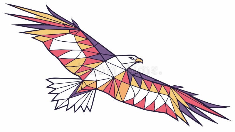 Majestic Eagle in Dynamic Geometric Flight, Vector Design Generative AI ...