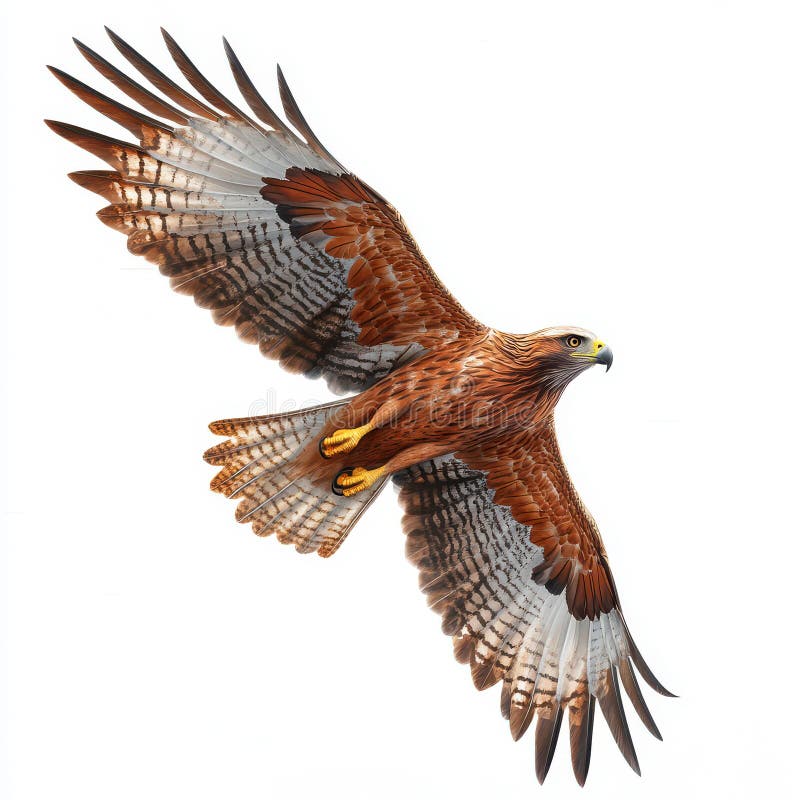 Majestic Eagle in Flight Wings Spread Wide Brown and White Feathers ...