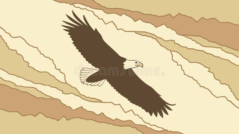 Majestic Eagle Flying High Vector Illustration, Vector Design ...