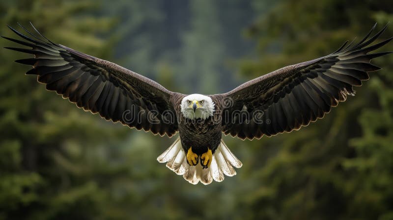 A Majestic Eagle Soaring Over a Lush Canyon, with Layers of Rocky ...