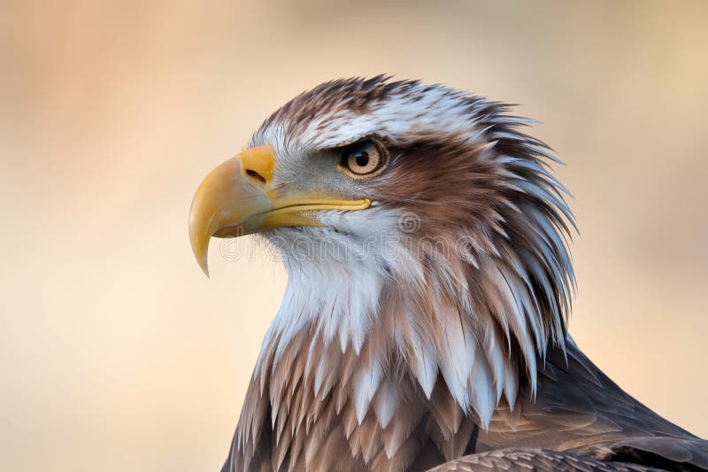 Majestic Eagle Head Close-Up with Sharp Yellow Beak Stock Illustration ...