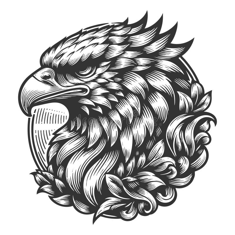 Majestic Eagle Head Engraving Vector Illustration Stock Vector ...