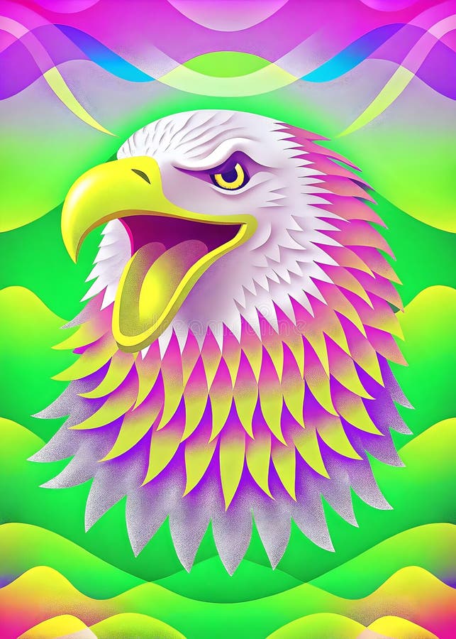Majestic Eagle Illustration Vibrant Colors Abstract Background Dynamic ...