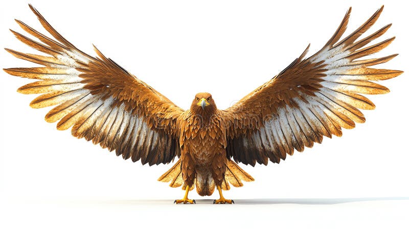 A Majestic Eagle with Outstretched Wings, Showcasing Its Powerful Presence in Nature Stock ...