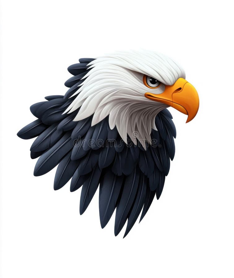 Majestic Eagle in Realistic and Vibrant Stylized Form Stock ...