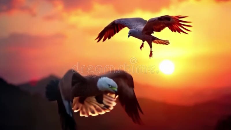 A Majestic Eagle Soaring Against a Sunset Backdrop Stock Video - Video of silhouette, wildlife ...