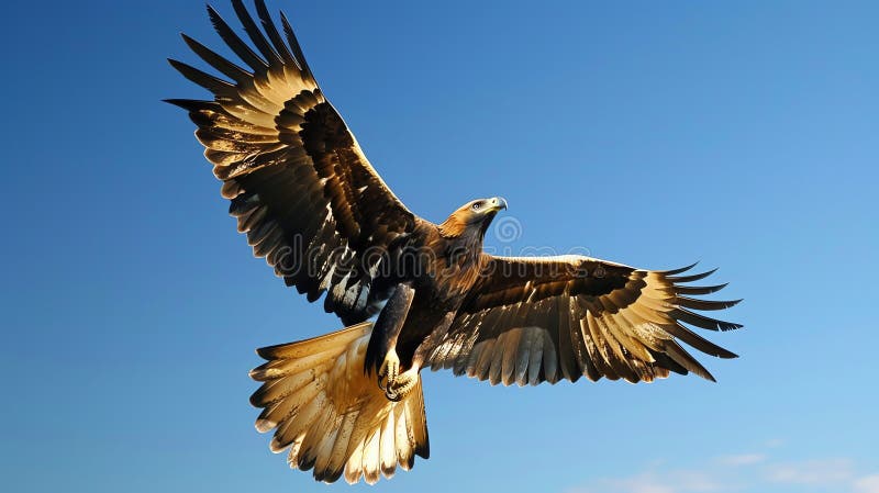 Majestic Eagle Soaring in Blue Sky, Powerful Wings and Sharp Vision in ...