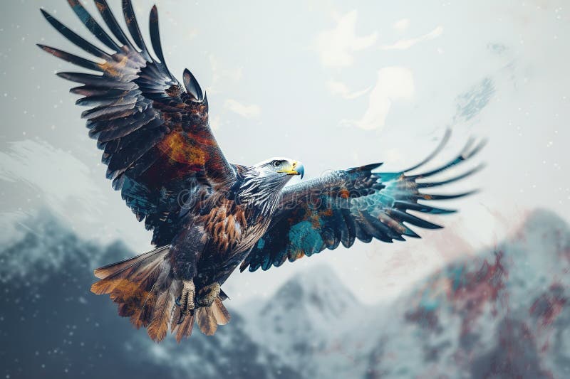 A Majestic Eagle Soaring through the Clouds. Generative AI Stock ...