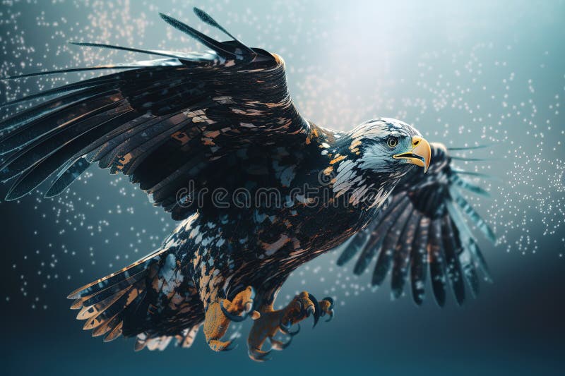 A Majestic Eagle Soaring through the Clouds. Generative AI Stock Illustration - Illustration of ...