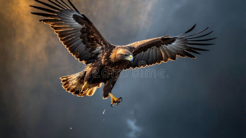 A Majestic Eagle Soaring through a Dramatic Sky, Showcasing Its ...