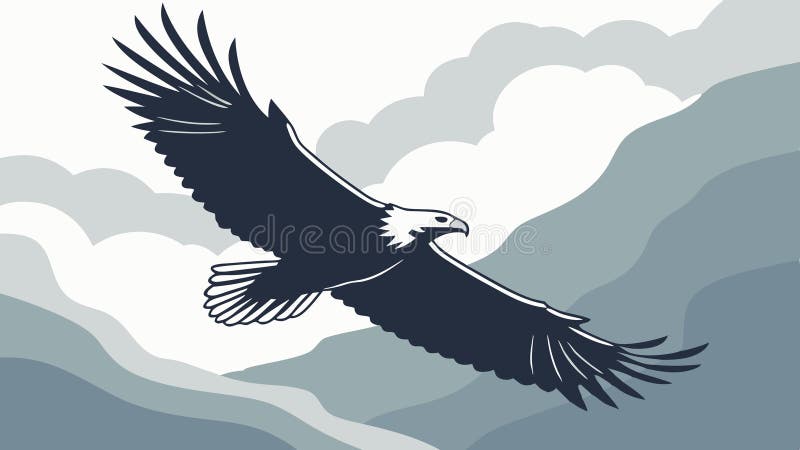 Majestic Eagle Soaring in Flight Freedom Symbol, Vector Design ...