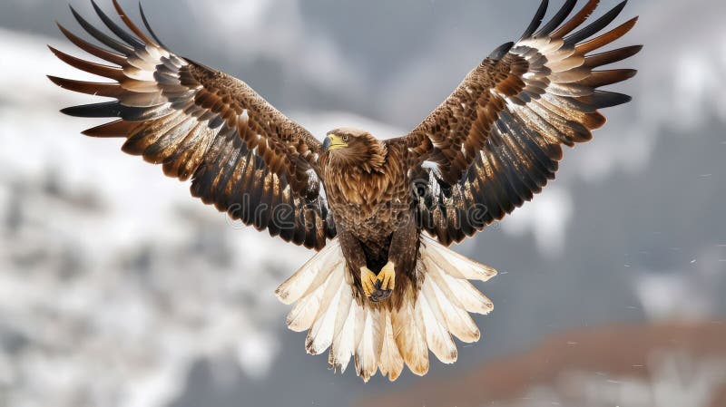 Majestic White-tailed Eagle in Flight, Wings Spread Wide Stock ...