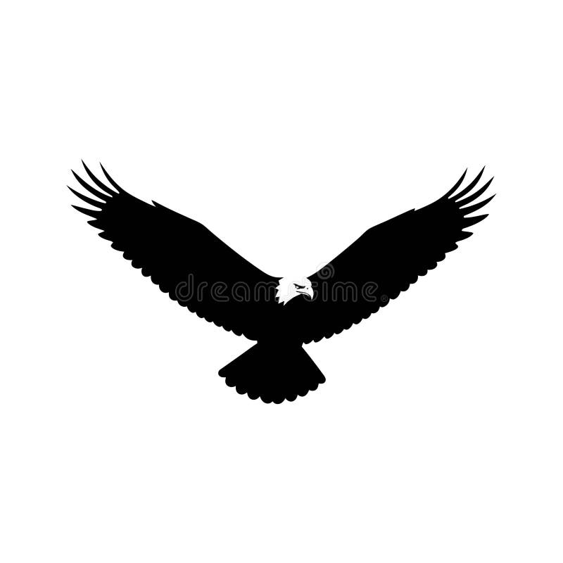 Majestic Eagle Soaring with Outstretched Wings in Minimalistic Design ...