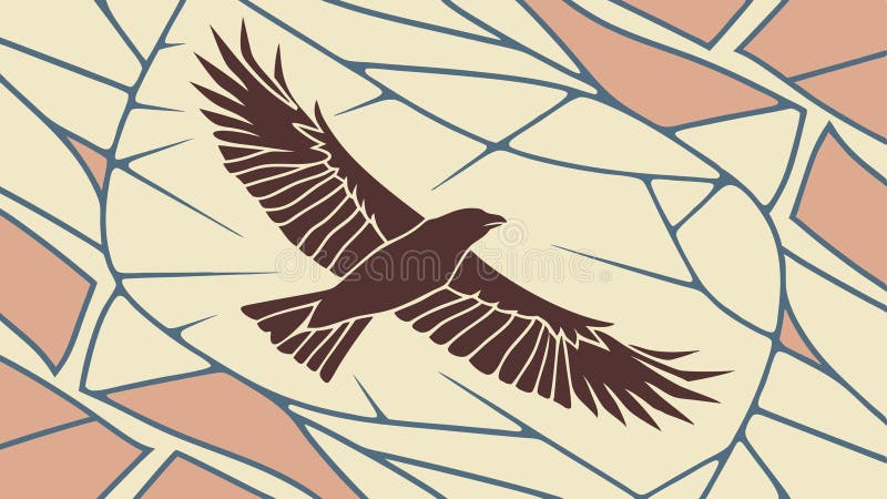 Majestic Eagle Soaring Over Abstract Geometric Patterns, Power and ...