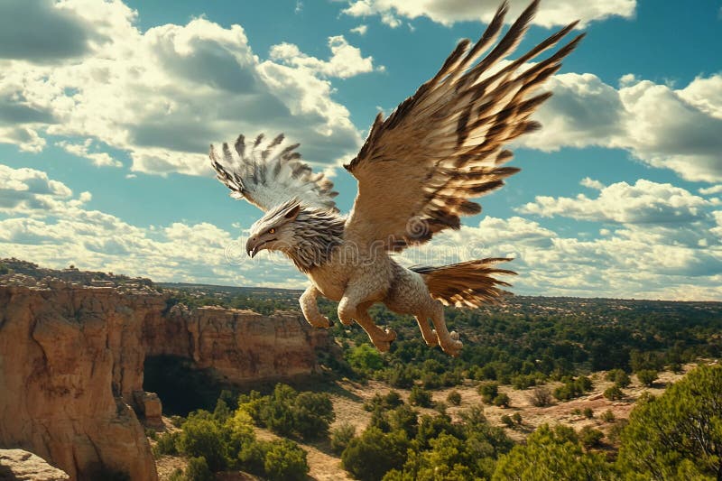 Majestic Eagle Soaring Over a Dramatic Landscape with Mountains and ...