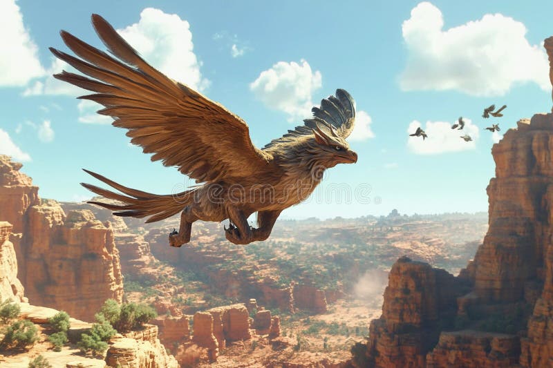 Majestic Eagle Soaring Over a Dramatic Landscape with Mountains and ...