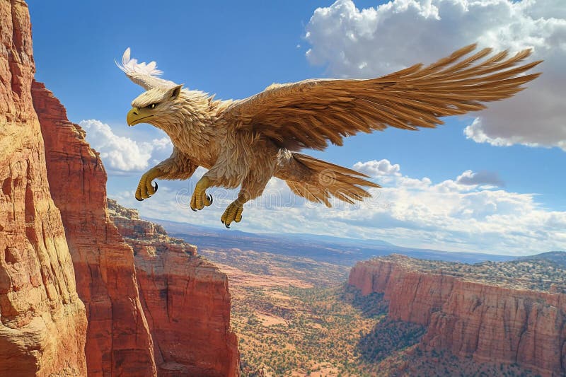 Majestic Eagle Soaring Over a Dramatic Landscape with Mountains and Clouds Stock Photo - Image ...