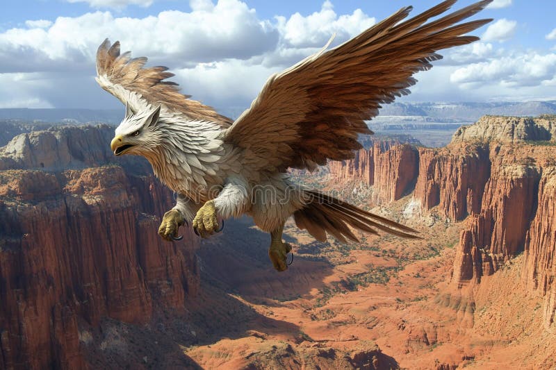 Majestic Eagle Soaring Over a Dramatic Landscape with Mountains and ...