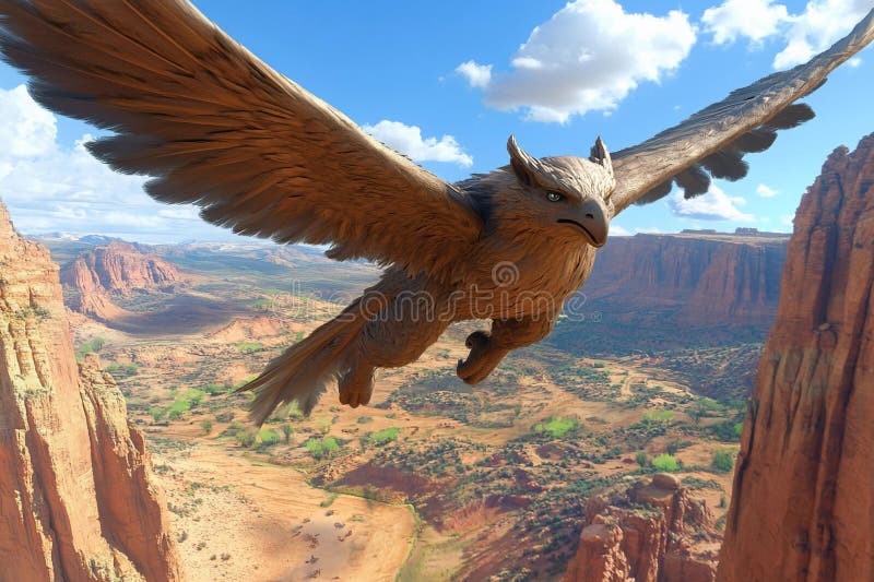 Majestic Eagle Soaring Over a Dramatic Landscape with Mountains and Clouds Stock Photo - Image ...