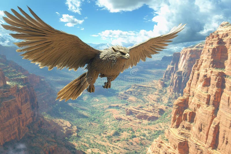 Majestic Eagle Soaring Over a Dramatic Landscape with Mountains and ...