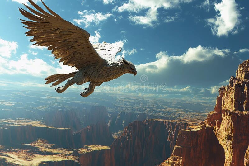 Majestic Eagle Soaring Over a Dramatic Landscape with Mountains and ...