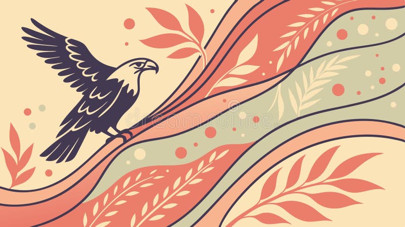 Majestic Eagle Soaring Over Landscape Vector Illustration, Vector Design Generative AI Stock ...