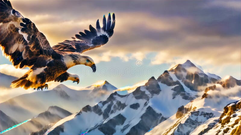 Majestic Eagle Soaring Over Mountains Stock Video - Video of rugged, majestic: 314558723