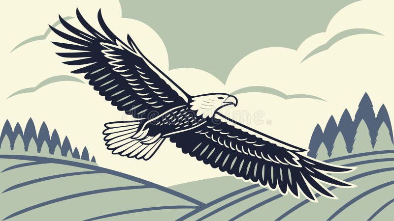 Eagle Soaring Over Mountains Vector Stock Illustrations – 582 Eagle Soaring Over Mountains ...