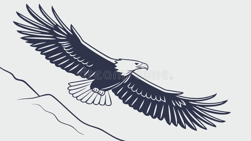 Eagle Sun Mountains in Black on Light Brown Background. Stock Vector ...