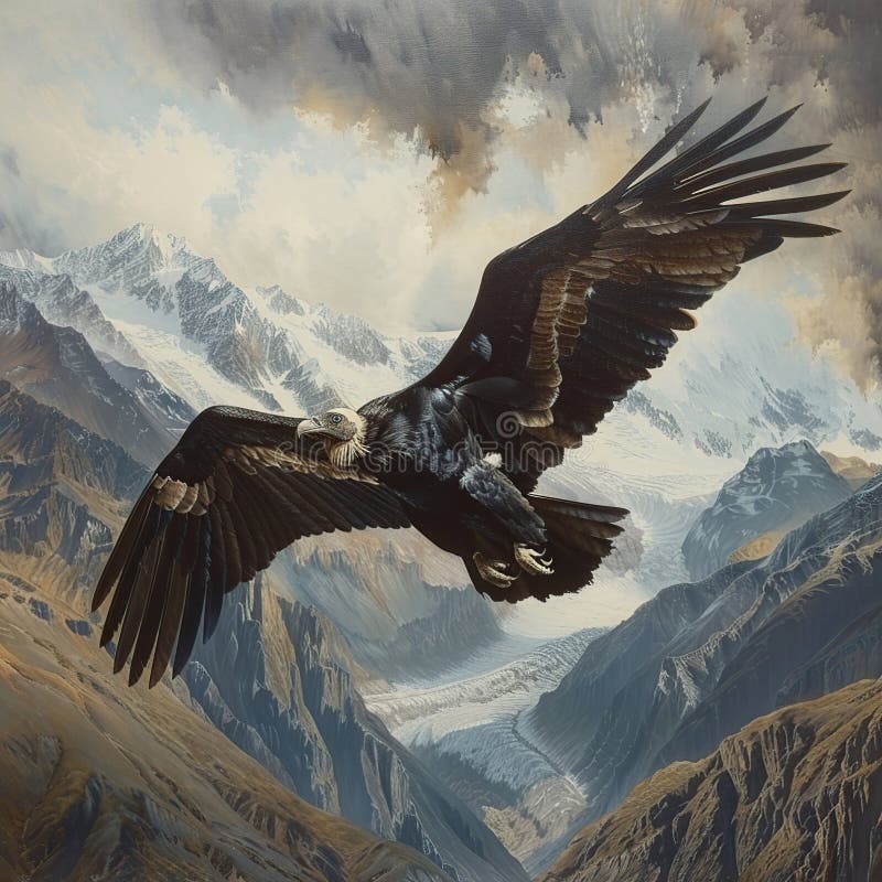 A Majestic Eagle Soaring Over a Lush Canyon, with Layers of Rocky ...