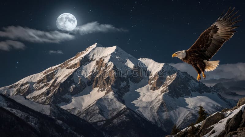 A Majestic Eagle Soaring Over a Lush Canyon, with Layers of Rocky Cliffs and Distant Rivers ...