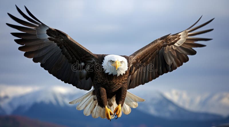 A Majestic Eagle Soaring through the Sky, with Its Powerful Wings ...