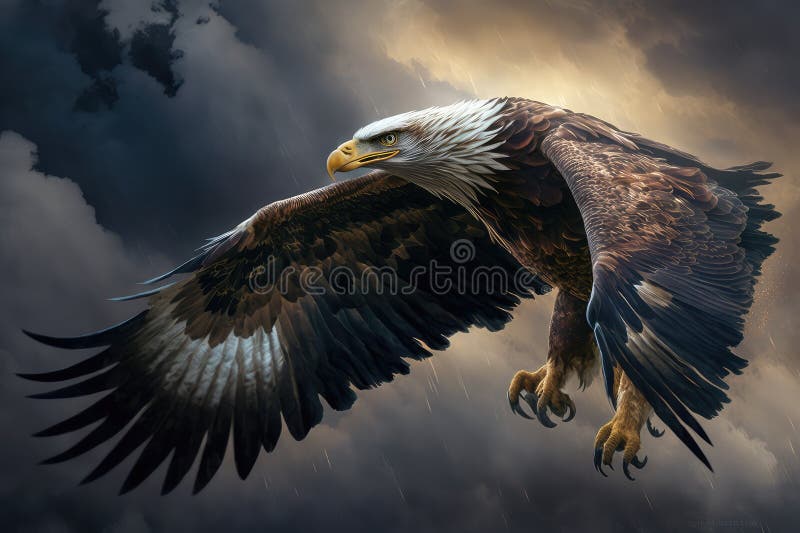 A Majestic Eagle Soaring through the Sky Stock Illustration ...