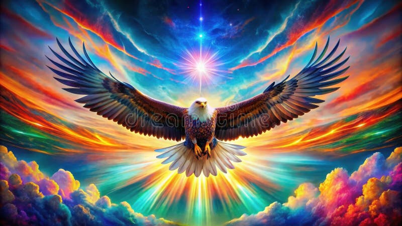 Majestic Eagle Soaring through a Vibrant, Colorful Sky. Generative AI ...