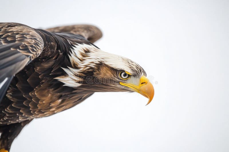 A Majestic Eagle Spreads Its Wings and Flies through the Clear Blue Sky ...