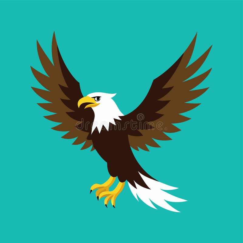 A Majestic Eagle with Wide Spread Wings Stock Vector - Illustration of printable, spread: 341429931
