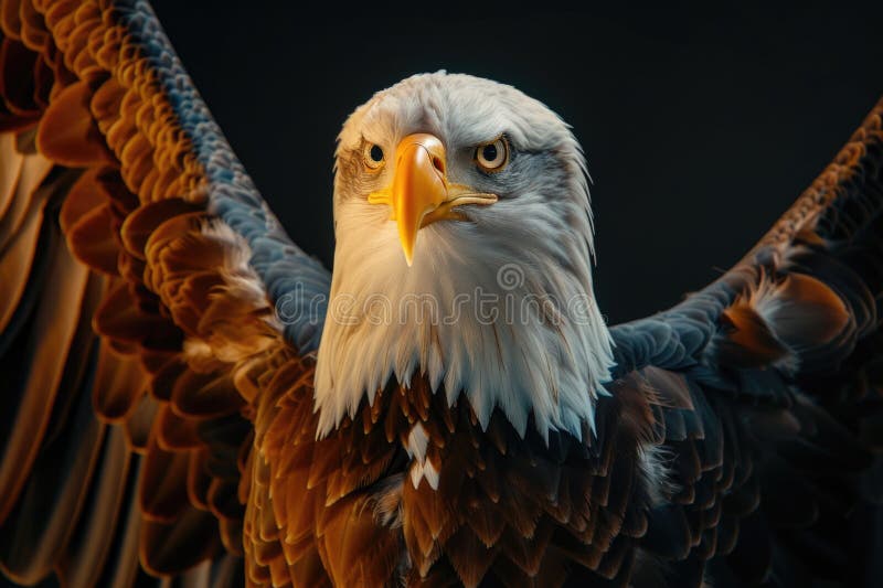 Majestic Eagle with Wings Spread, Perfect for Wildlife Designs Stock ...