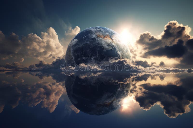 Majestic Earth Reflection at Sunrise Stock Image - Image of climate ...