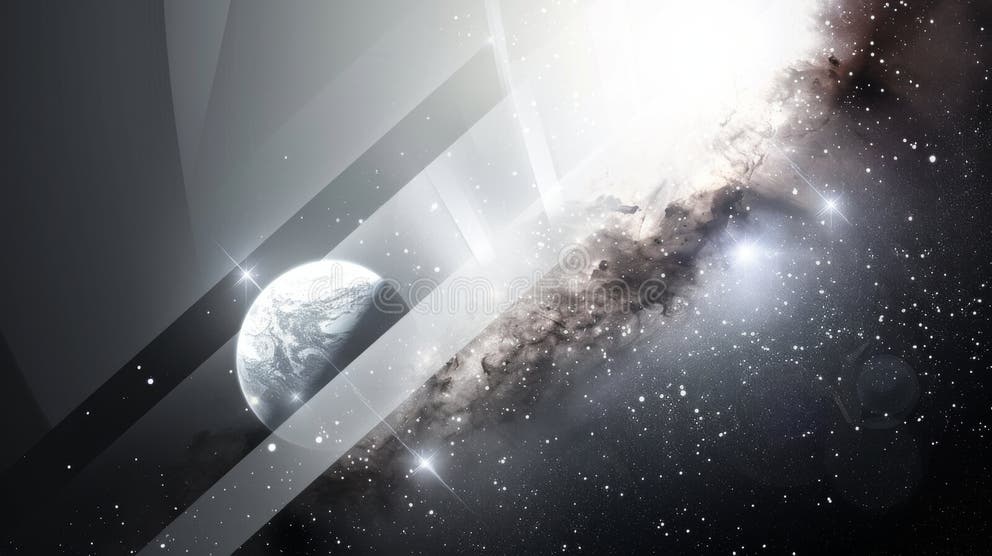 Majestic Earth View from Outer Space with Sunbeams and Galaxy Stock ...