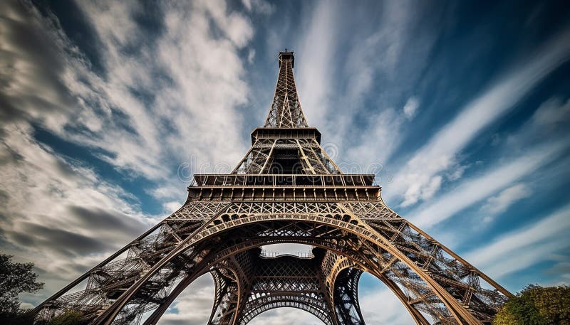 Majestic Eiffel Tower Stands Tall in Paris Generated by AI Stock ...