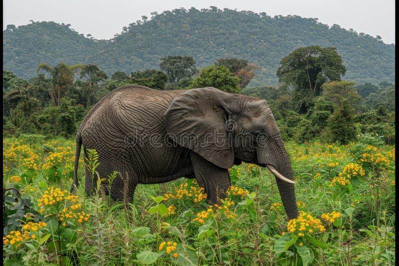 Majestic Elephant in Its Natural Habitat Exploring the Wilderness and ...