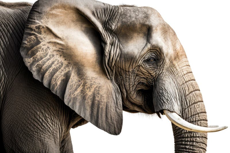 Majestic Elephant on White Background for Posters and Web. Stock ...
